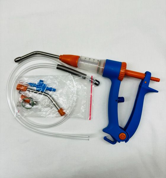 Automatic multi-use drenching syringe